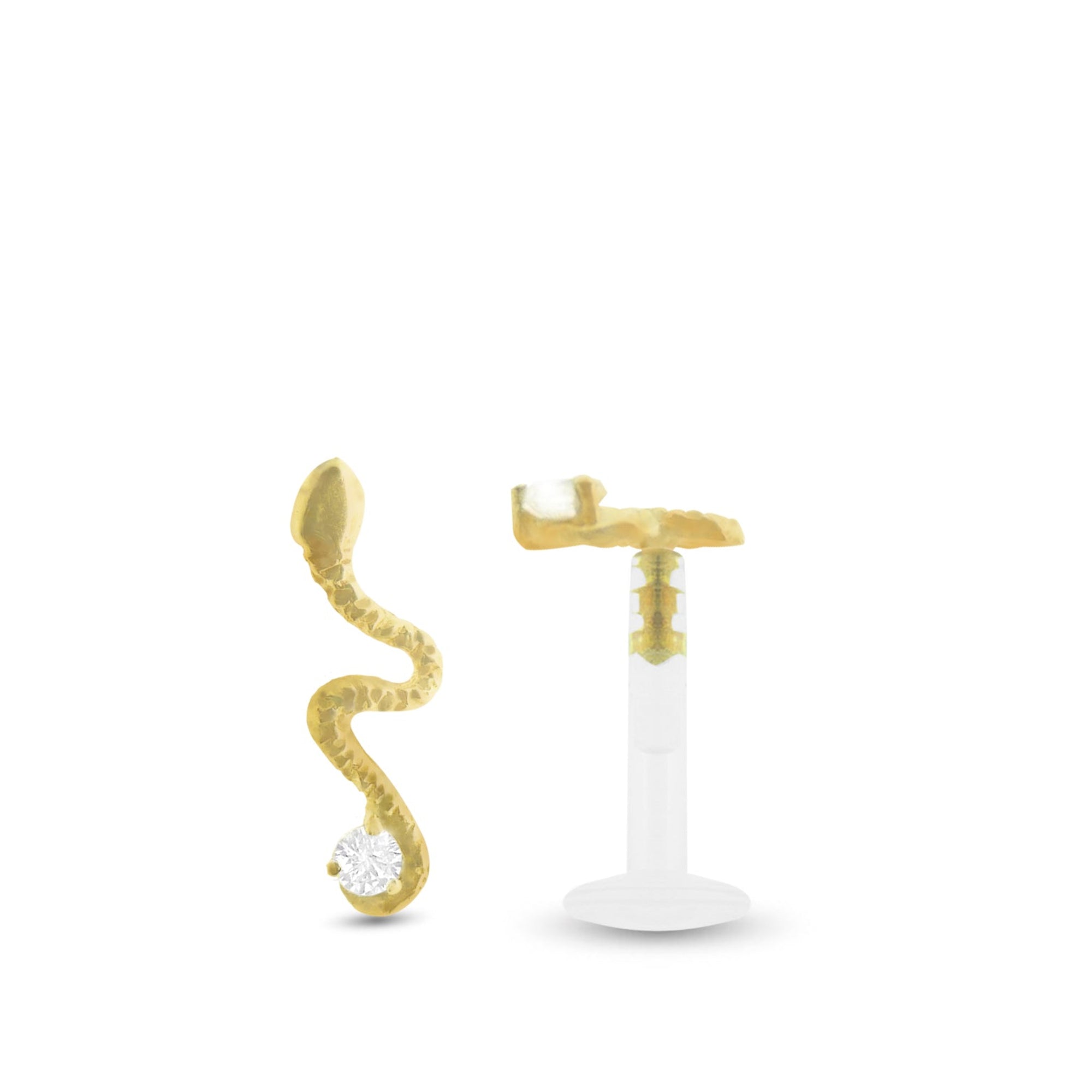 Piercing hélix serpent or jaune 18 carats | EZOR – Ezor piercings