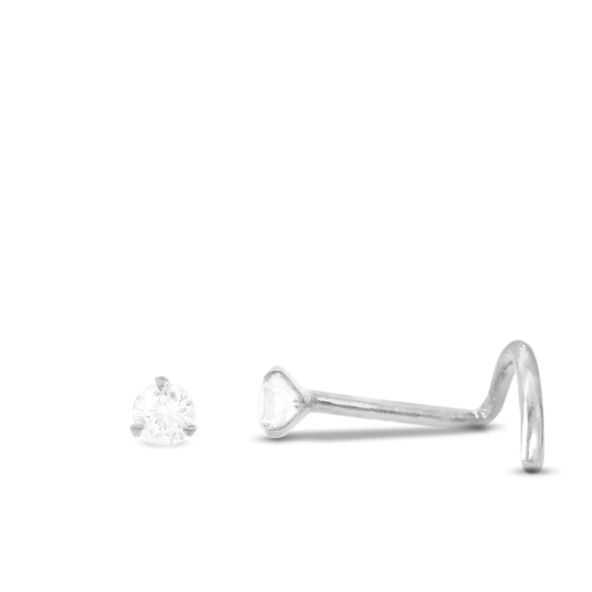 Piercing de nez diamant 0,02 ct or blanc 18 carats – Bijou en or – Ezor ...