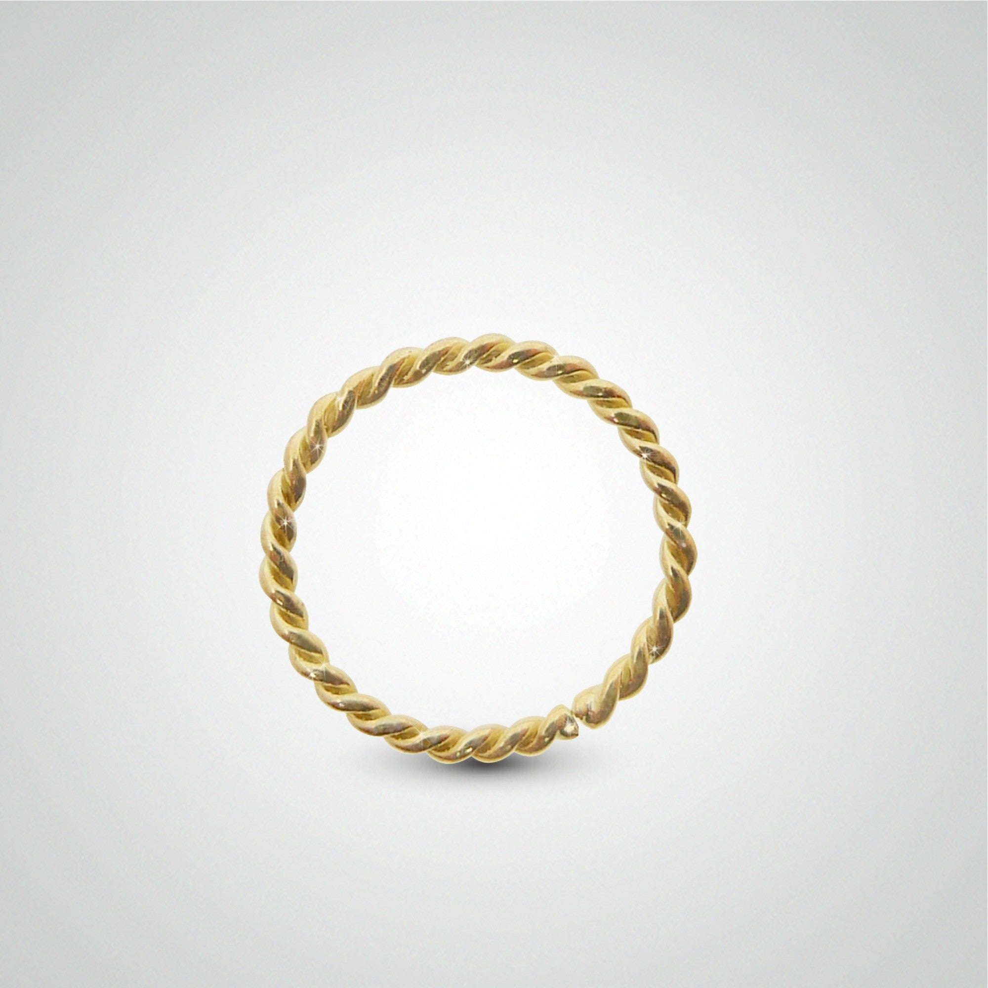 Anneau de piercing torsadé lobe or jaune (0,8mm) – Ezor piercings